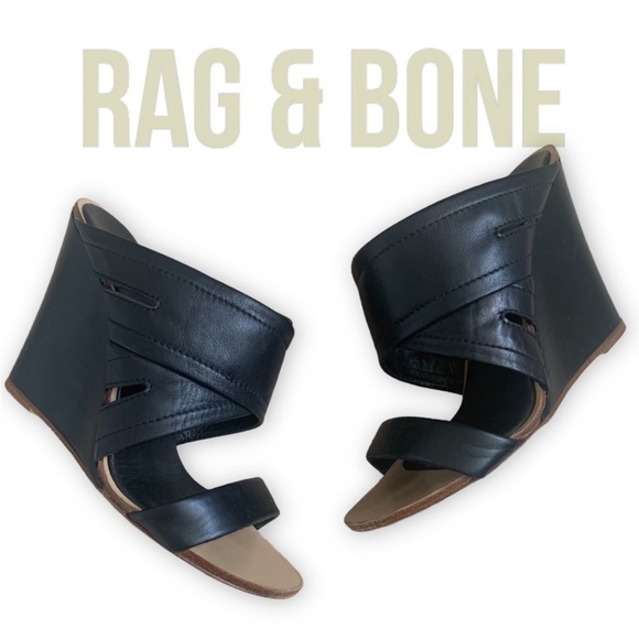 rag & bone | Shoes | Rag And Bone Black Leather Wedge | Poshmark